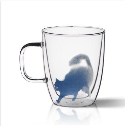 Mug en verre soufflé avec un chat – La boutique du Maine Coon